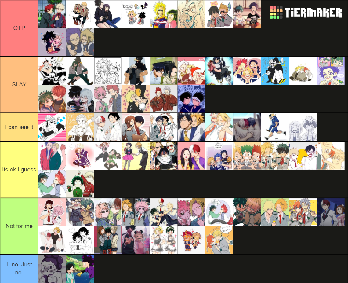 My Hero Academia Ship Tier List (Community Rankings) - TierMaker