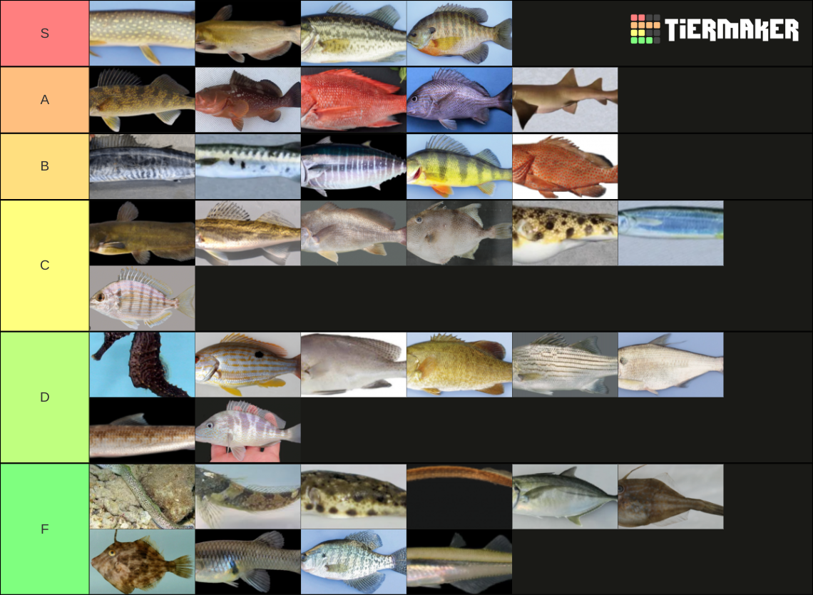 Breehl Fishing Tier List (Community Rankings) - TierMaker