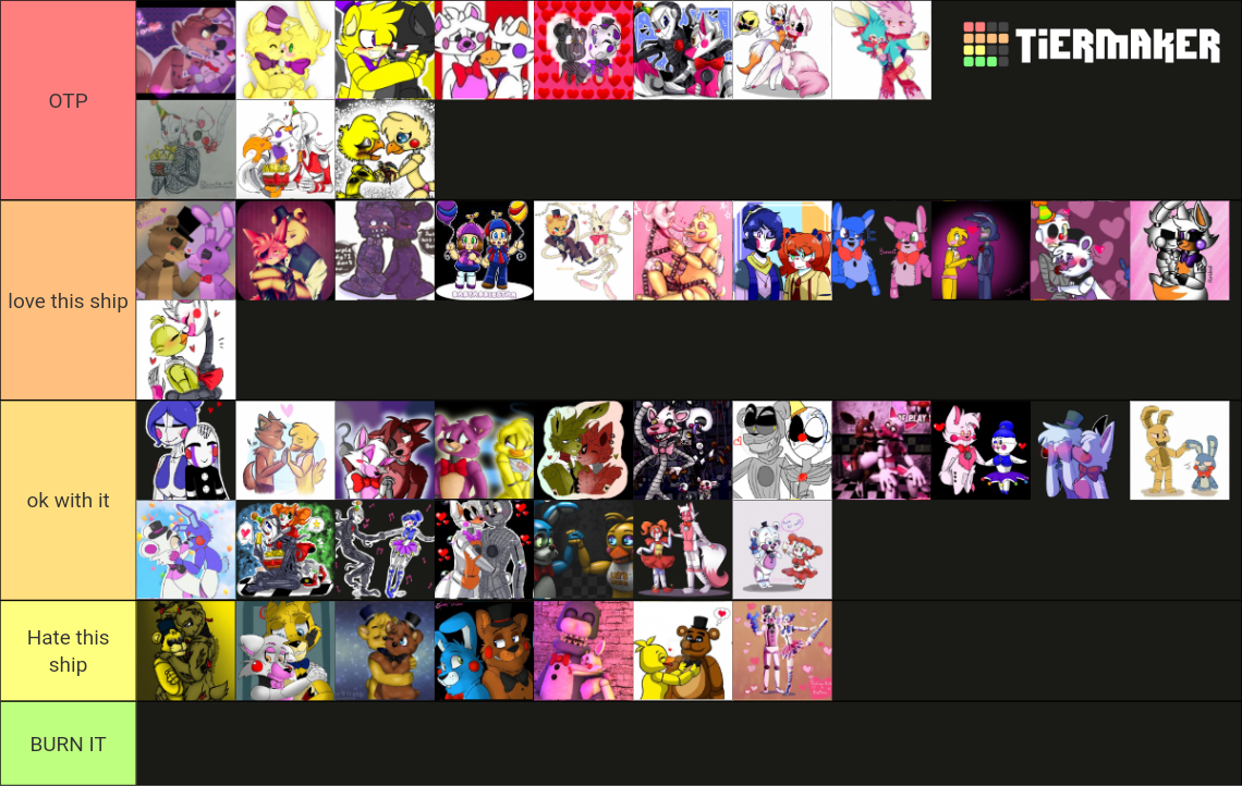Fnaf ships Tier List (Community Rankings) - TierMaker