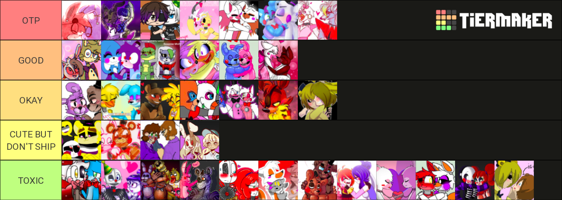 fnaf ships Tier List (Community Rankings) - TierMaker