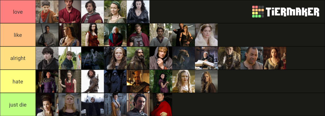 Merlin characters Tier List (Community Rankings) - TierMaker