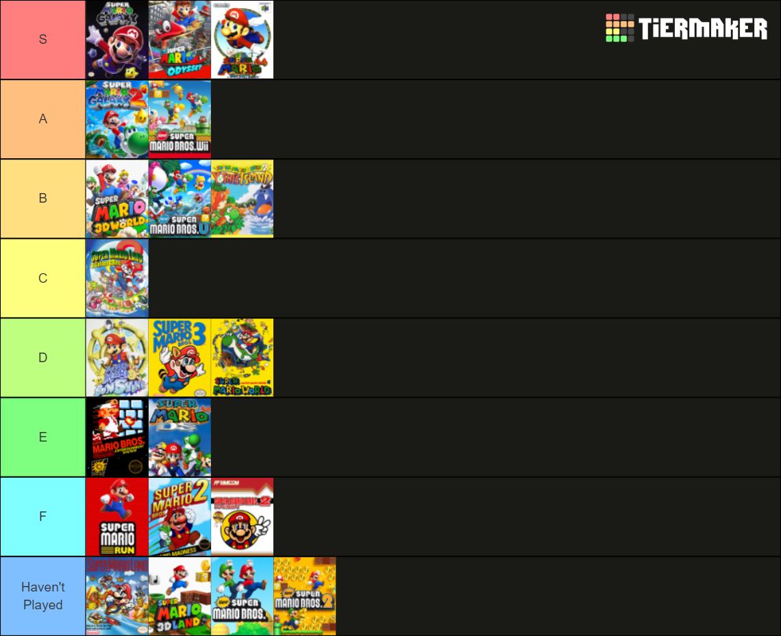 Super Mario (Main Series) Tier List (Community Rankings) - TierMaker
