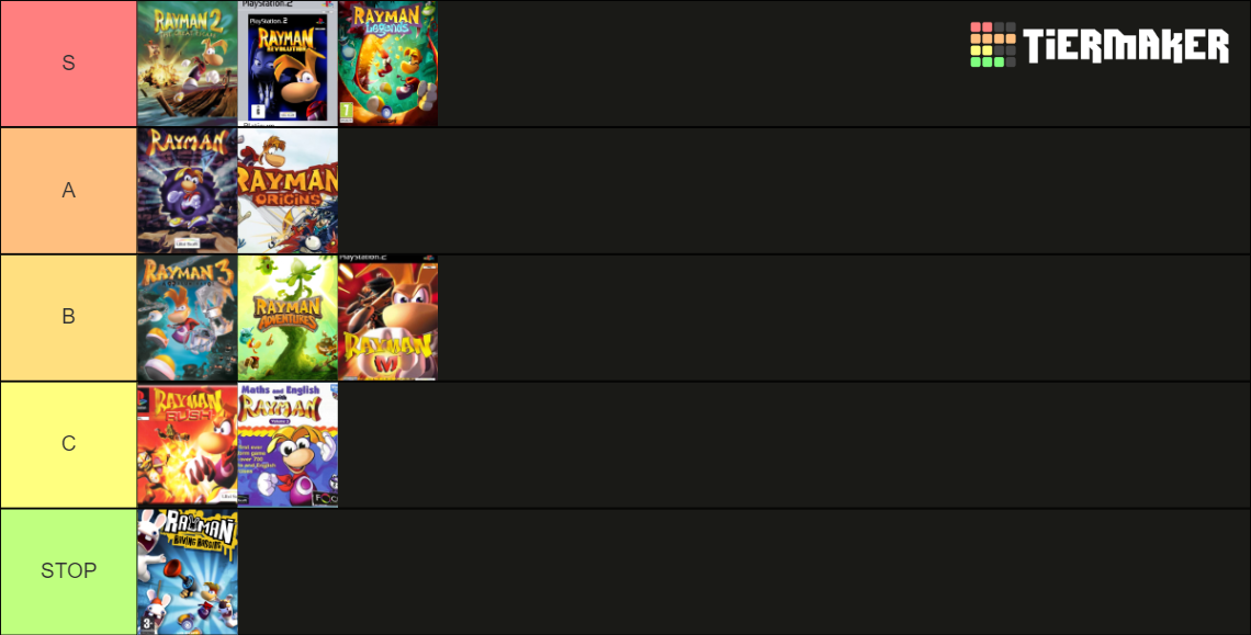 Rayman Games Tier List (Community Rankings) - TierMaker
