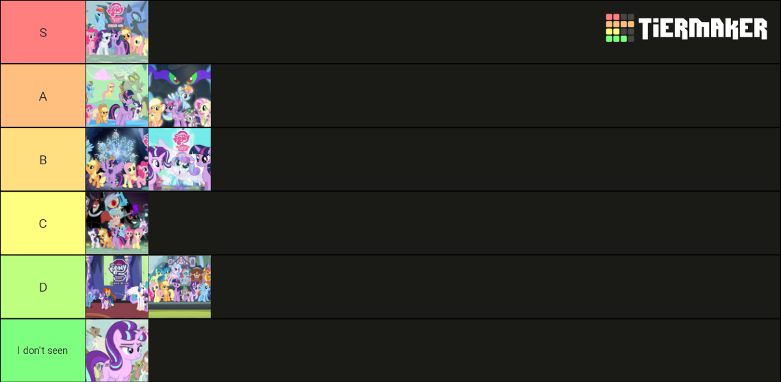 Every Season of MLP Ranked Tier List (Community Rankings) - TierMaker
