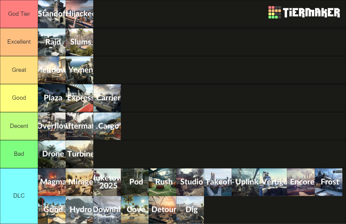 Call of Duty Black Ops II Multiplayer Maps (with DLC) Tier List ...