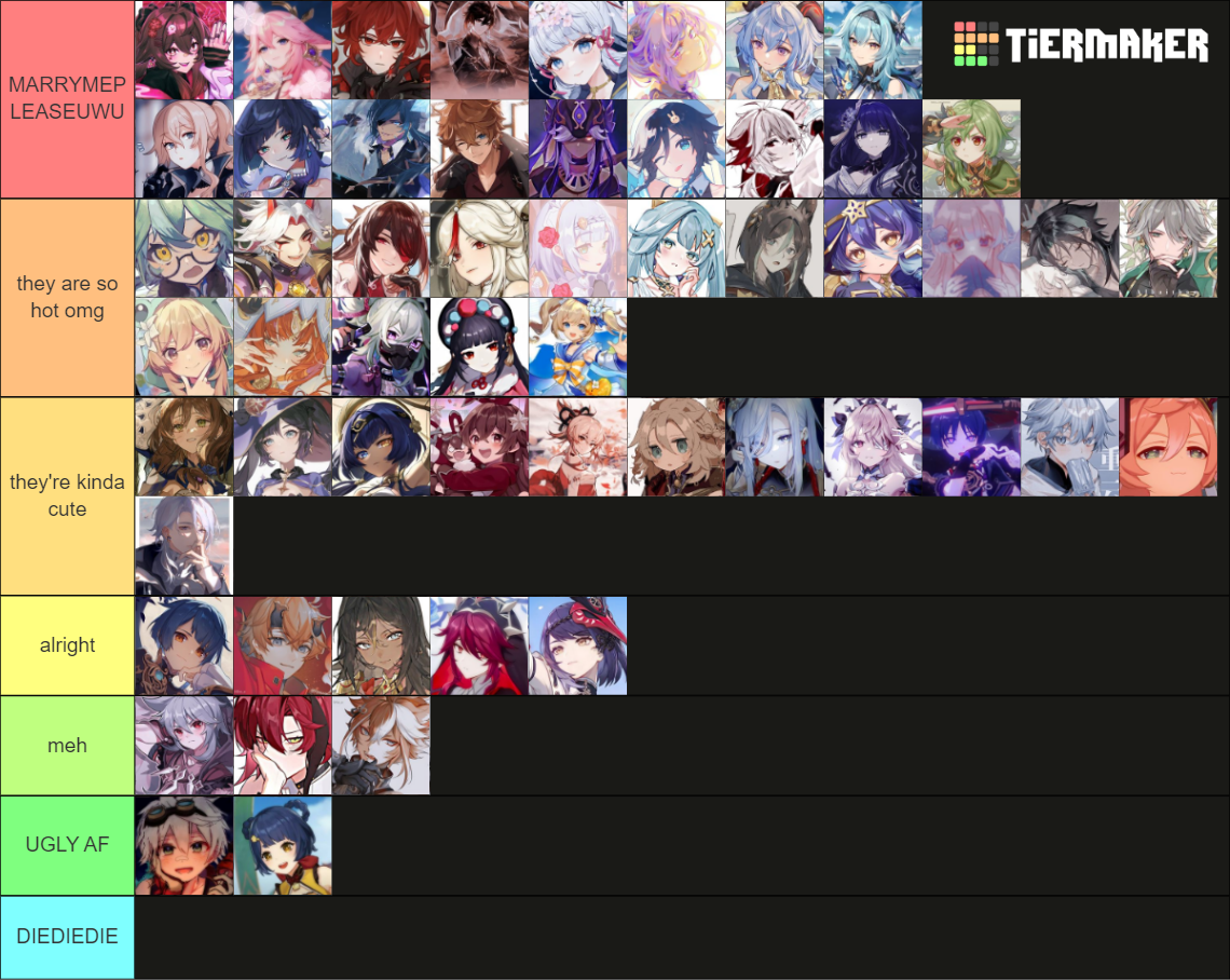 rate genshin characters! (simp addition) (3.4) Tier List (Community ...