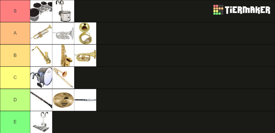 Marching Band Instruments Tier List (Community Rankings) - TierMaker