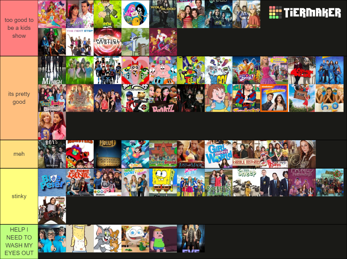 kids shows Tier List (Community Rankings) - TierMaker