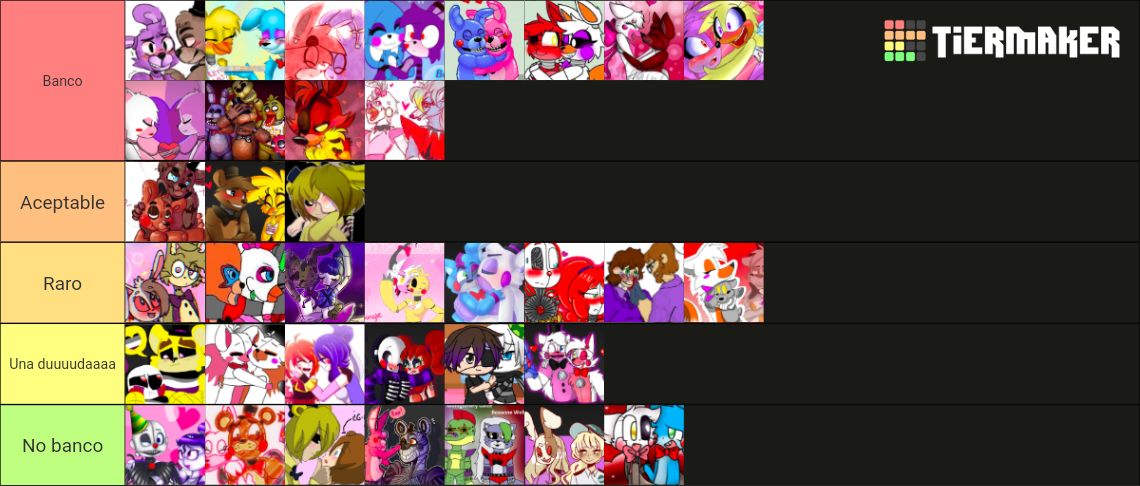 fnaf ships Tier List (Community Rankings) - TierMaker
