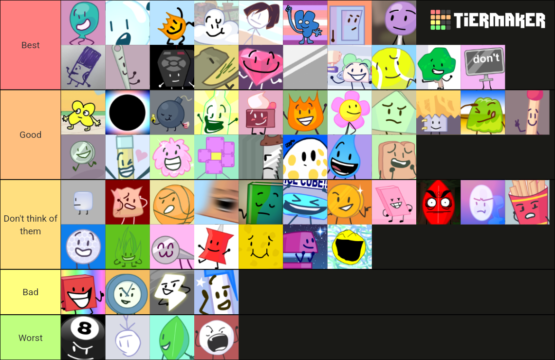 Battle For B.F.D.I, The ! Tier List (Community Rankings) - TierMaker