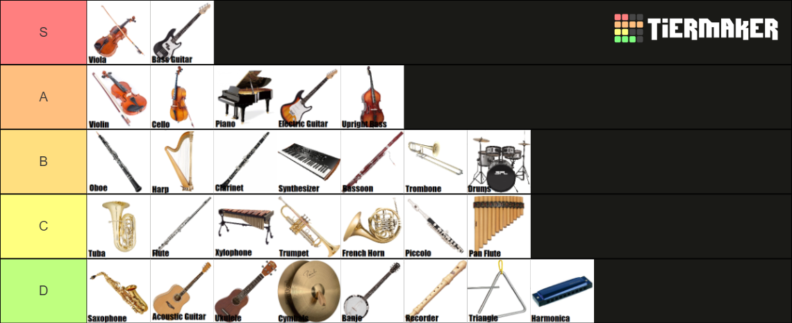 Ultimate Instrument Tier List (Community Rankings) - TierMaker