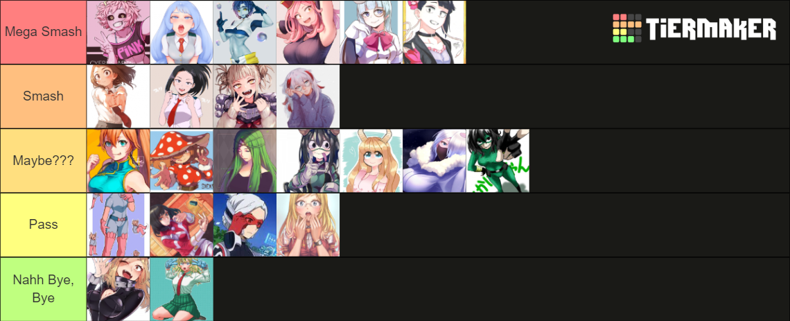 MHA Smash Or Pass Tier List (Community Rankings) - TierMaker