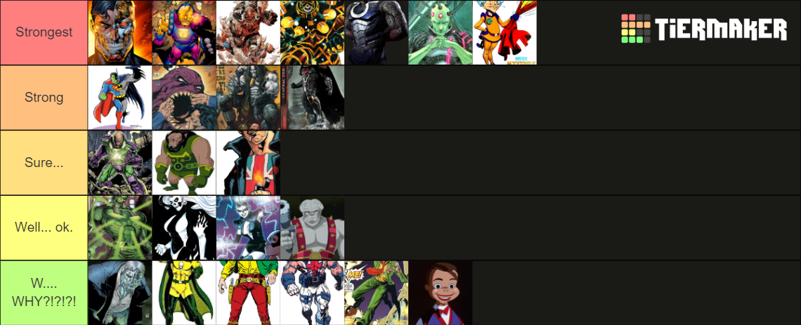 Superman Villains Tier List (Community Rankings) - TierMaker