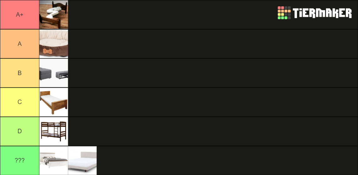 Bed Tier List (Community Rankings) - TierMaker