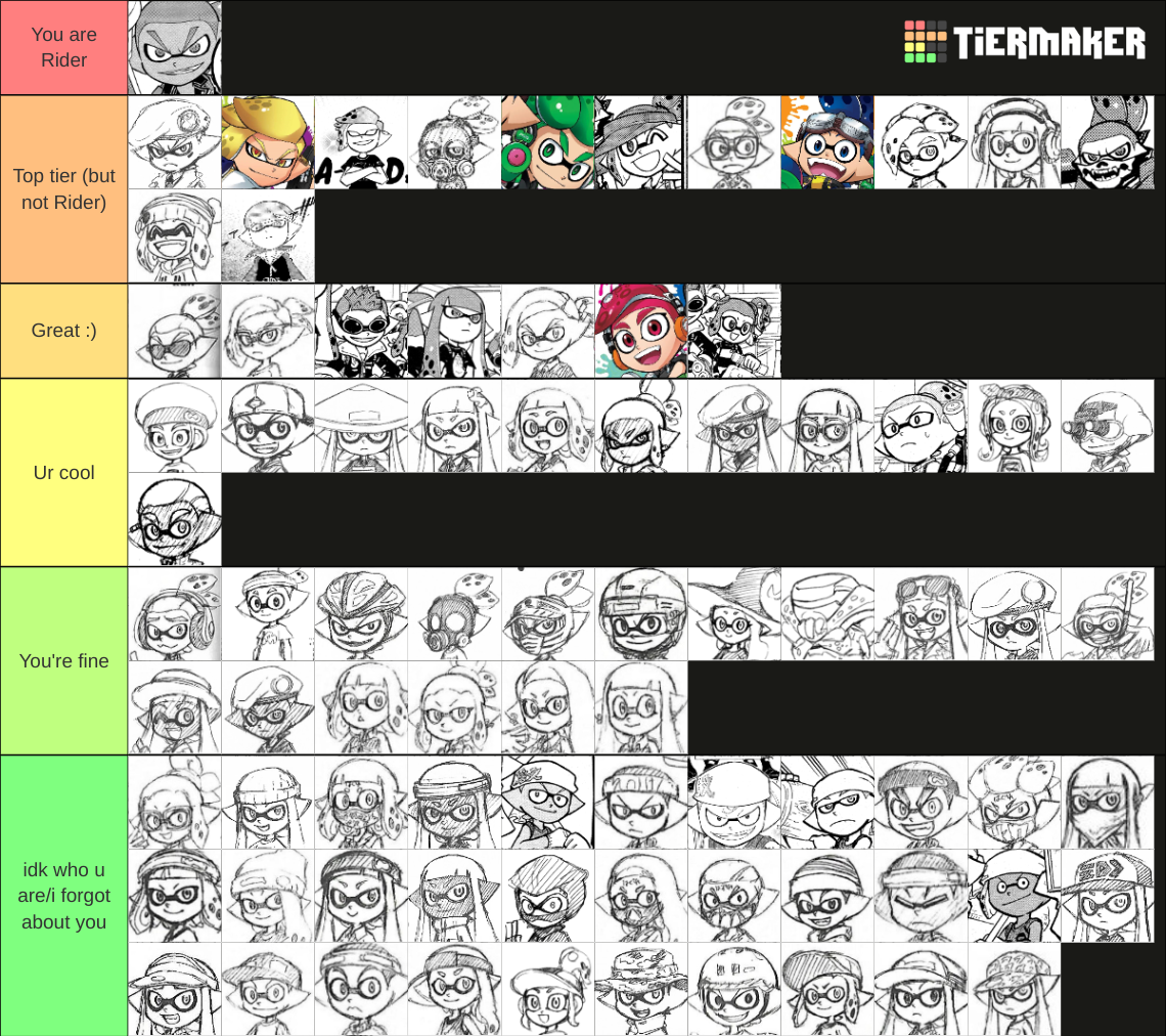 Splatoon Manga Tier List (Community Rankings) - TierMaker