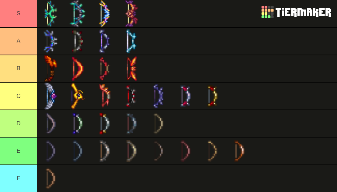 ALL BOWS IN TERRARIA, RANKED (FULL LIST 2023) Tier List (Community ...