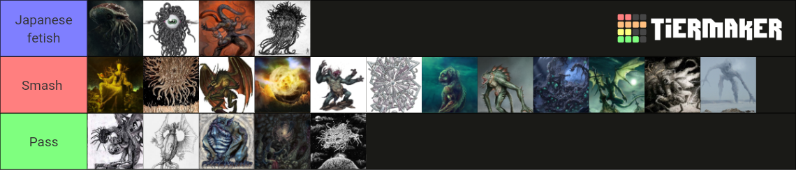 Lovecraft Creatures Tier List (Community Rankings) - TierMaker