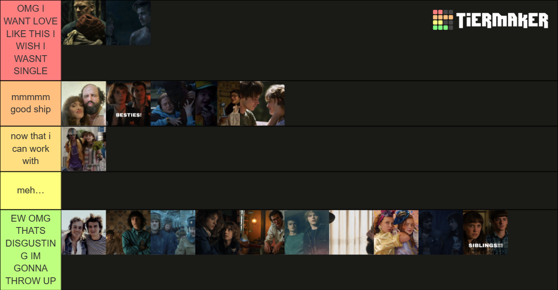 stranger things ships! (s4) Tier List (Community Rankings) - TierMaker
