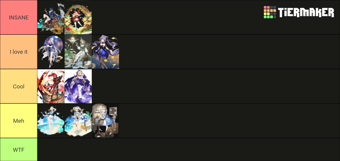 Genshin impact skin Tier List (Community Rankings) - TierMaker