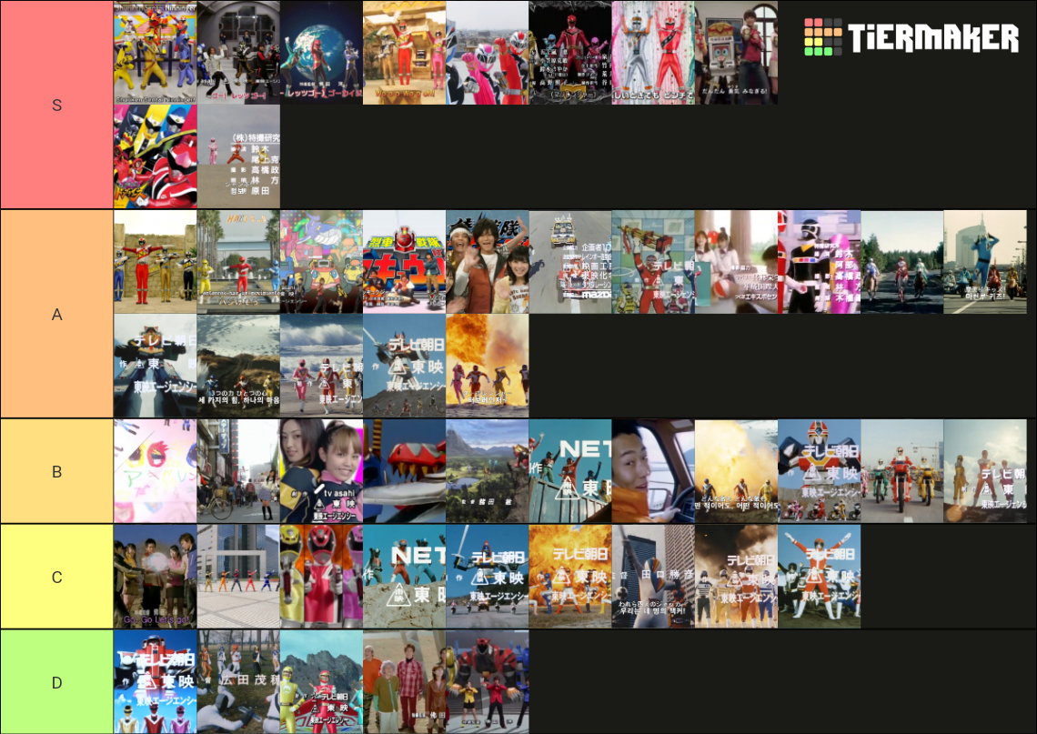 super sentai ed tier Tier List (Community Rankings) - TierMaker