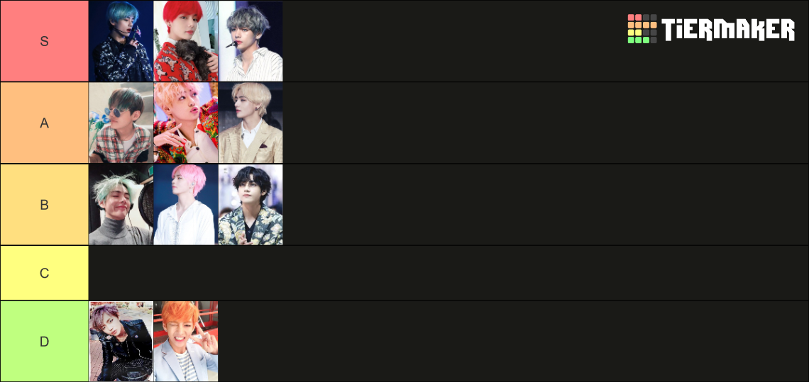 BTS TAE HAIR COLOR Tier List (Community Rankings) - TierMaker