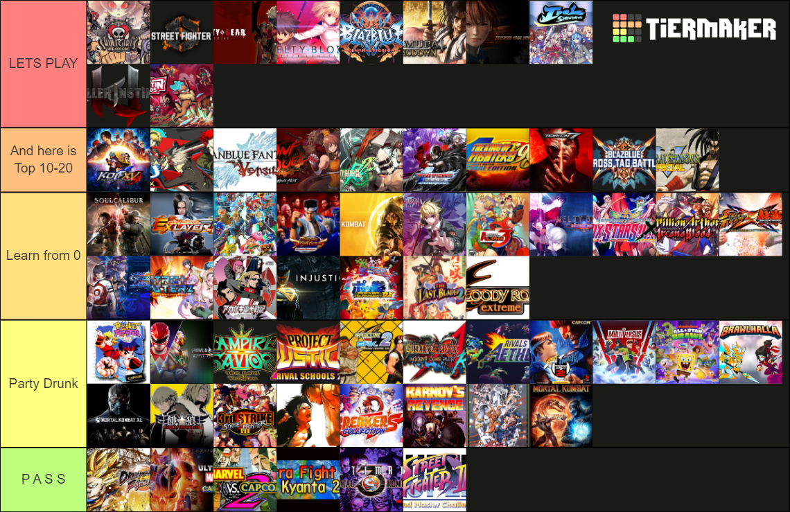 Fighting Games List Tier List (Community Rankings) - TierMaker