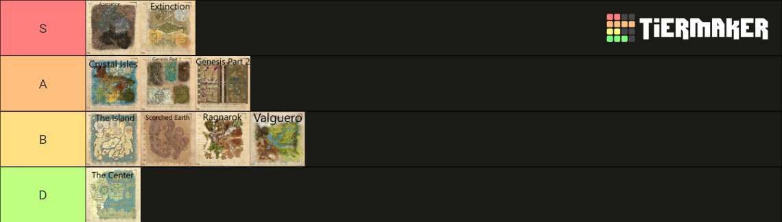 Ark: Survival Evolved Maps Tier List (Community Rankings) - TierMaker
