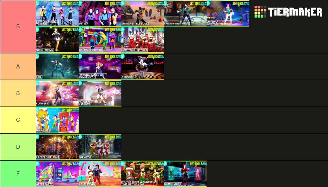 Ranking just dance 2024 Previews Tier List (Community Rankings) - TierMaker