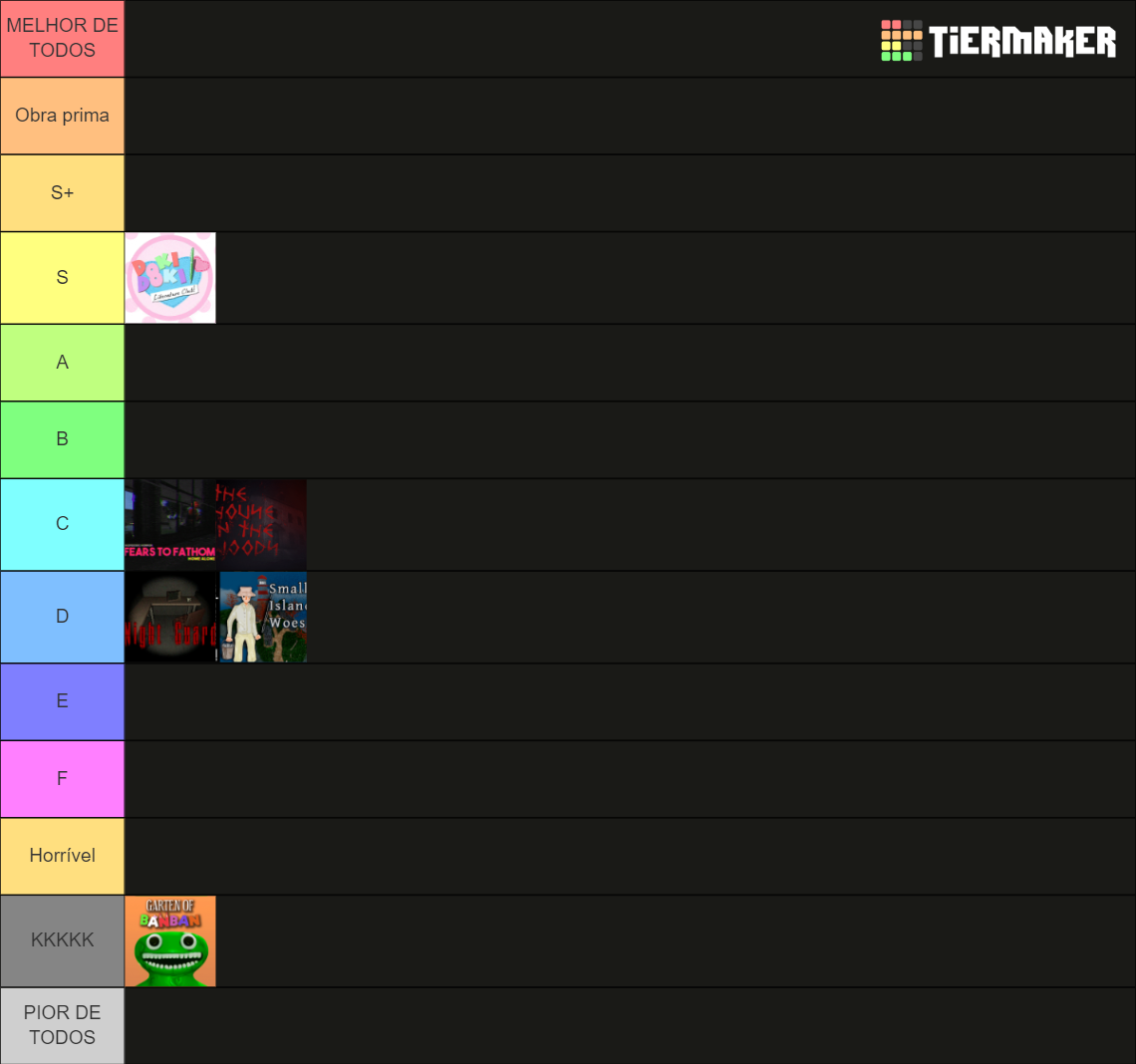 Jogos de terror que joguei Tier List (Community Rankings) - TierMaker