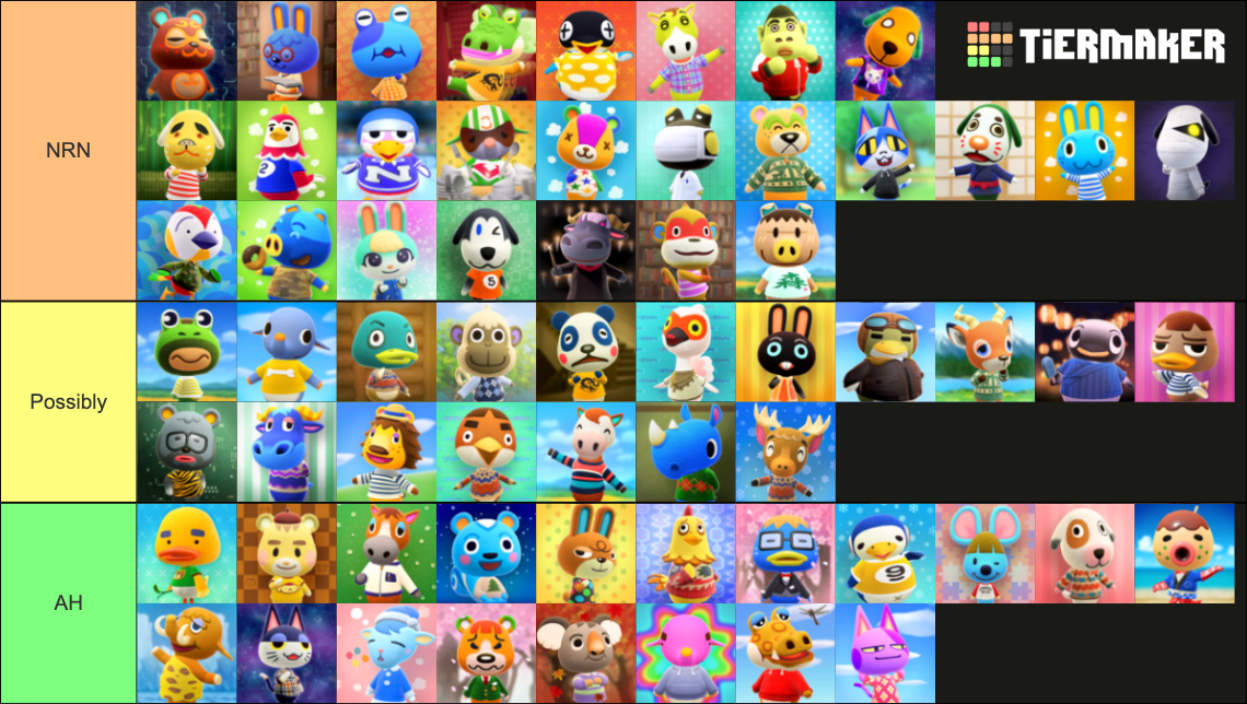 ranked acnh Tier List (Community Rankings) - TierMaker