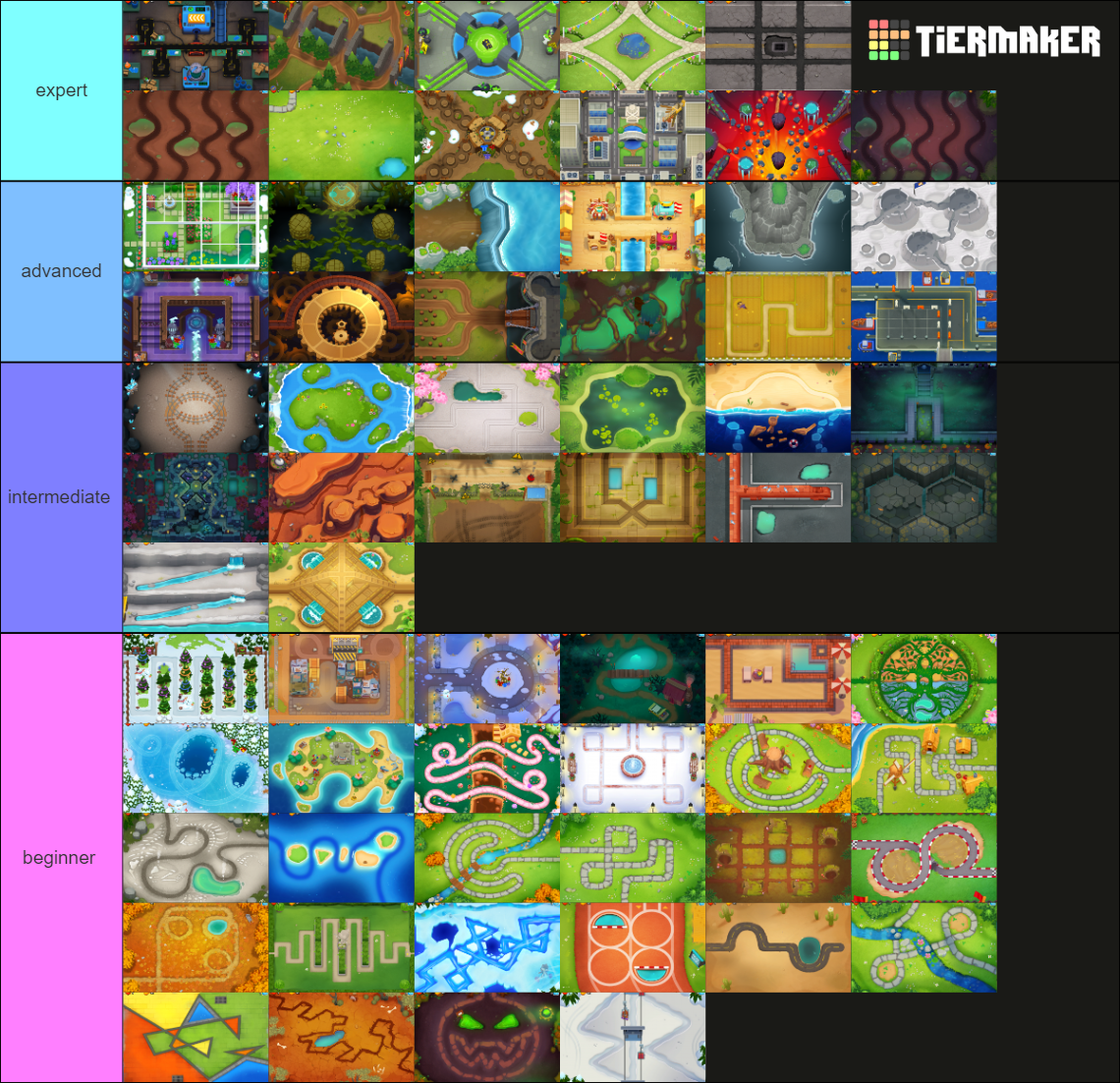 BTD6 maps Difficulty List Tier List (Community Rankings) - TierMaker