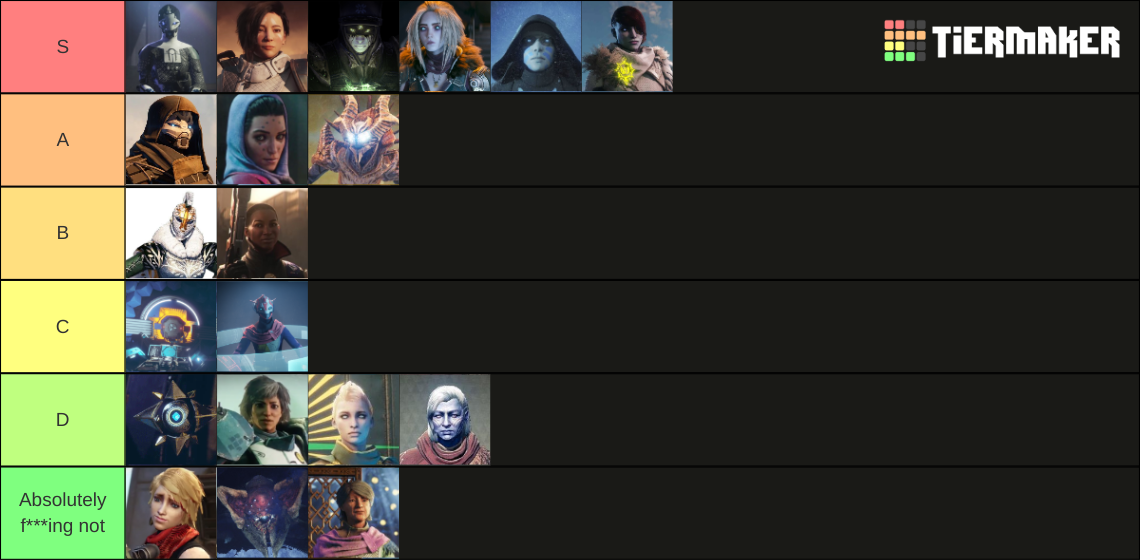 Destiny Waifus Tier List (Community Rankings) - TierMaker