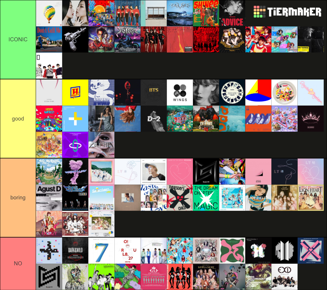 kpop album covers Tier List (Community Rankings) - TierMaker