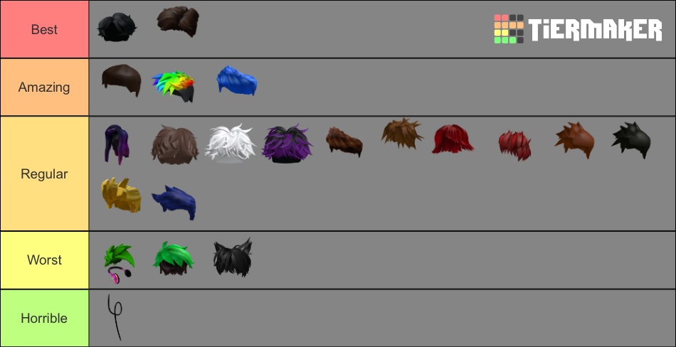 Roblox Hair Tier List (Community Rankings) - TierMaker
