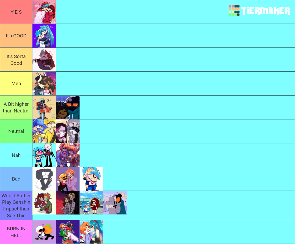 Friday night Funkin (FnF'): Ships TierList (Fixed) Tier List (Community ...