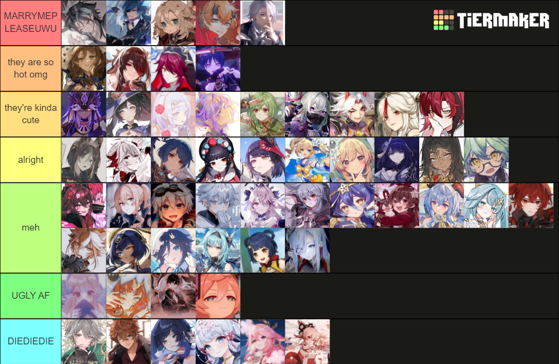 rate genshin characters! (simp addition) (3.4) Tier List (Community ...