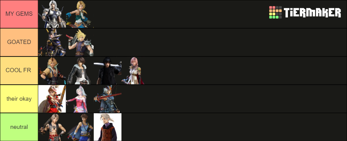 Final Fantasy Main Heroes Tier List (Community Rankings) - TierMaker