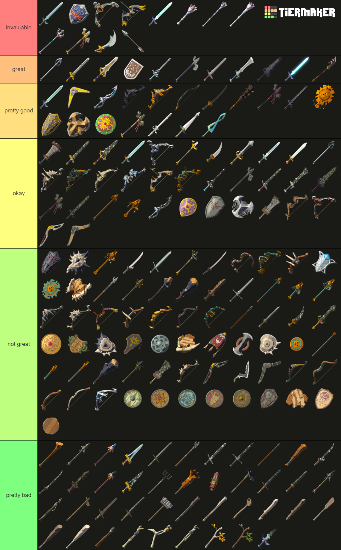 Tears of the Kingdom Weapon Tier List (Community Rankings) - TierMaker