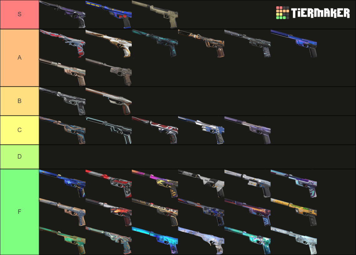 Valorant Ghost Skins (June 2023) Tier List (Community Rankings) - TierMaker