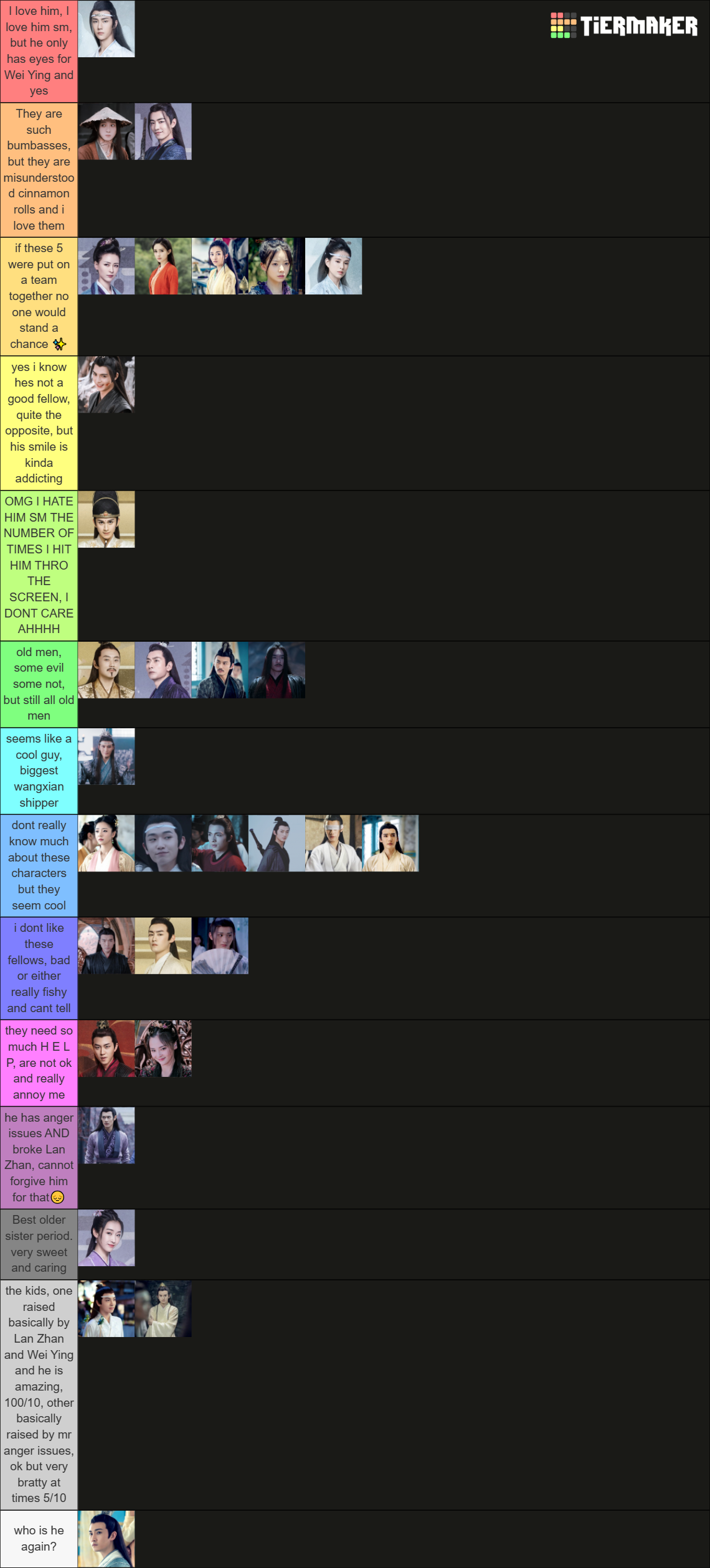 The Untamed - Character Ranking Tier List (Community Rankings) - TierMaker