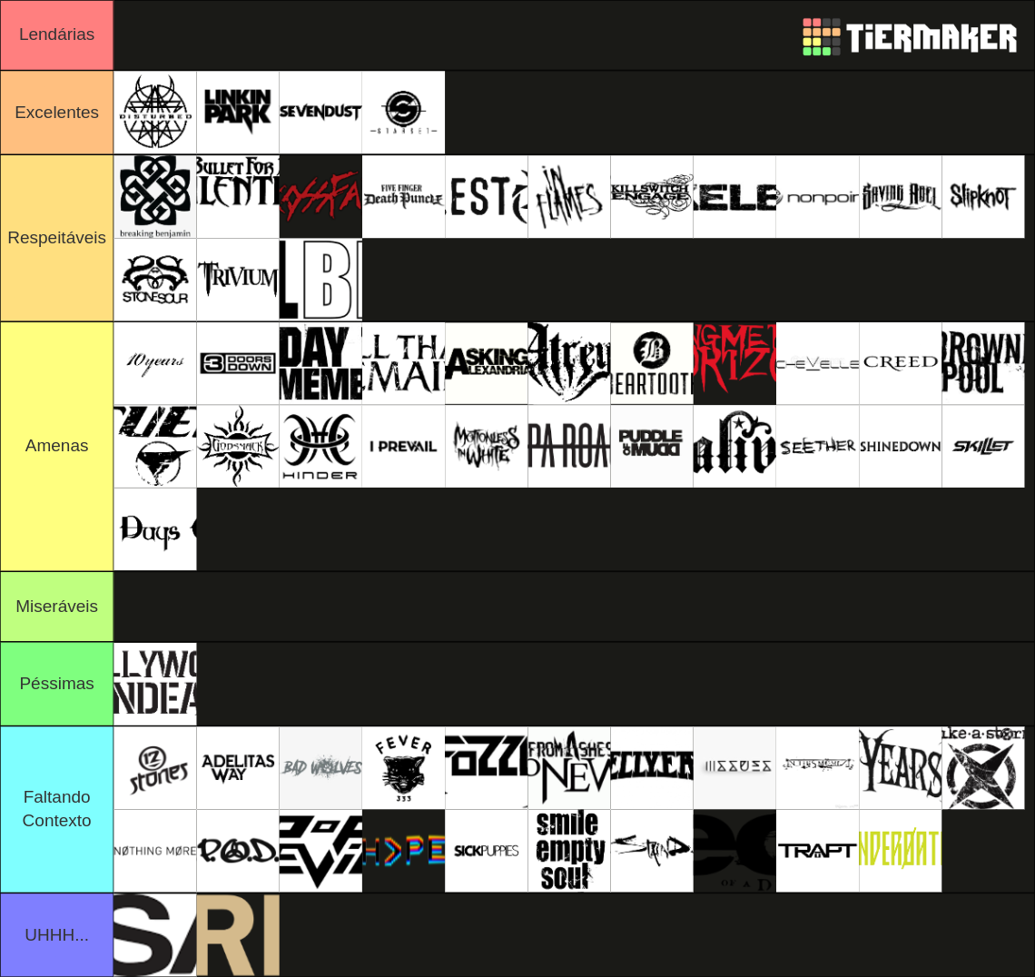 2000s/Modern Rock Bands Tier List (Community Rankings) - TierMaker