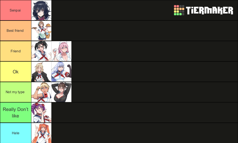 yandere simulator rivals Tier List (Community Rankings) - TierMaker