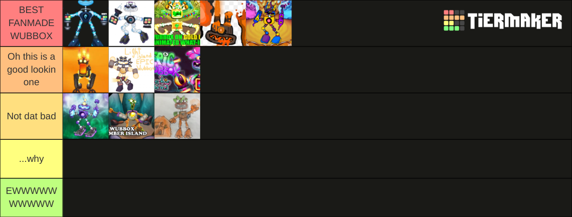 Fanmade Wubbox My Singing Monsters Tier List (Community Rankings ...