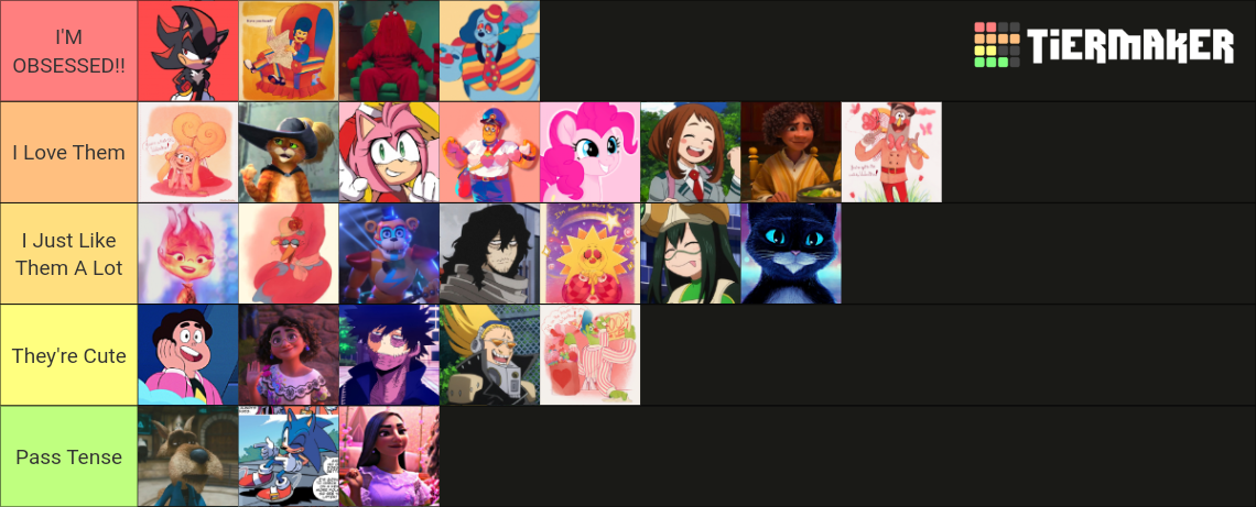 My Personal Simp Tier List (Community Rankings) - TierMaker