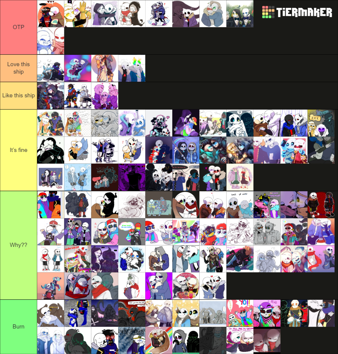 Sans au ships Tier List (Community Rankings) - TierMaker