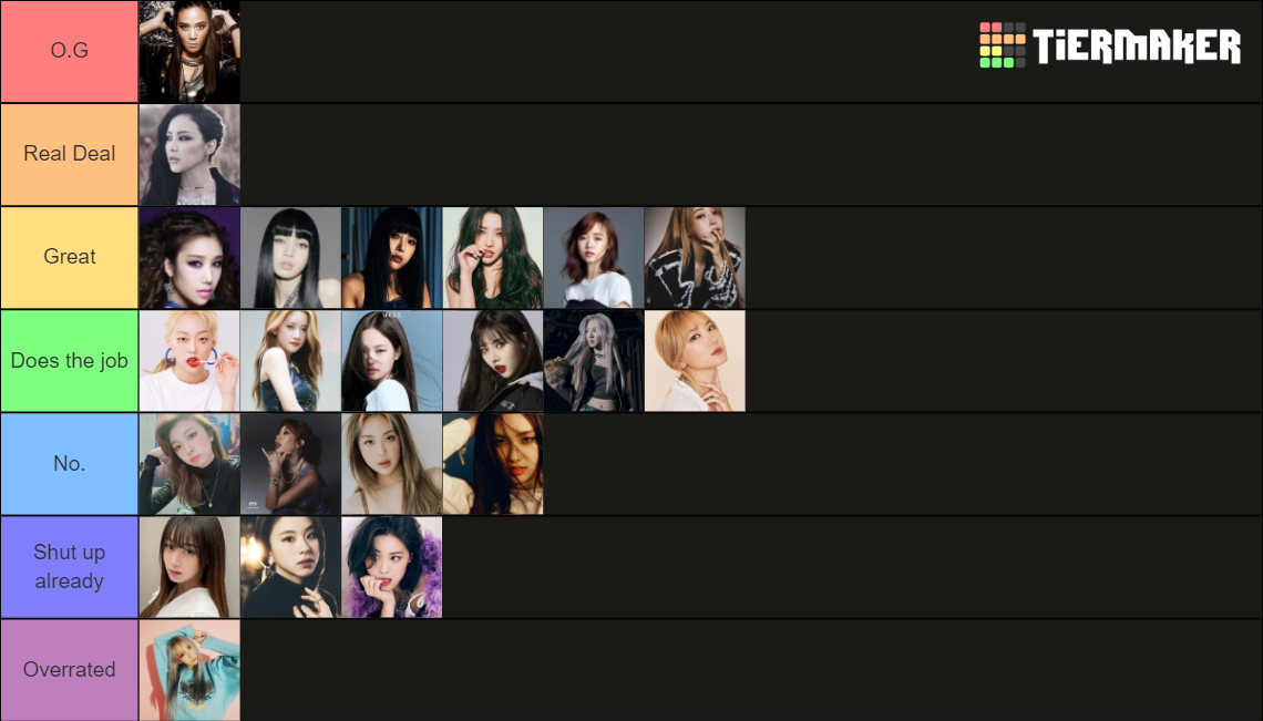 F Rappers of Korea Tier List (Community Rankings) - TierMaker