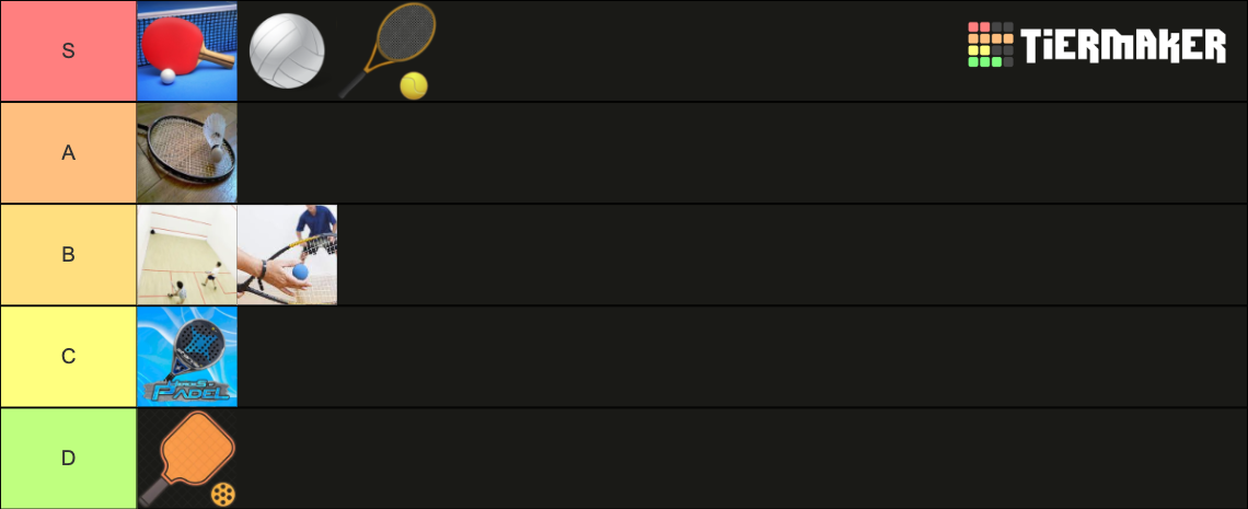 Racket Sports Tier List (Community Rankings) - TierMaker