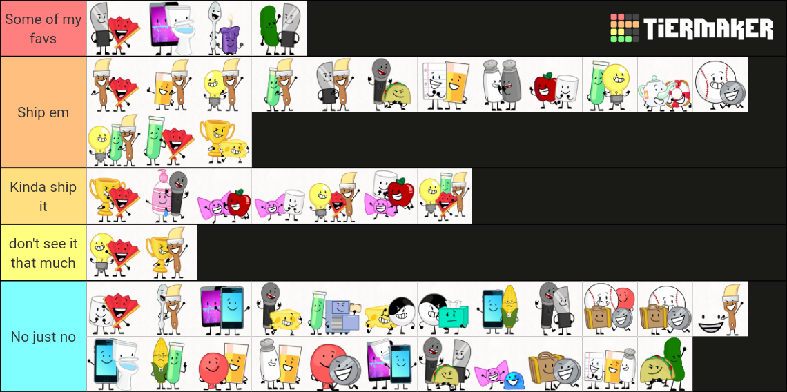 Inanimate Insanity 1-3 Ship Tier List (Community Rankings) - TierMaker