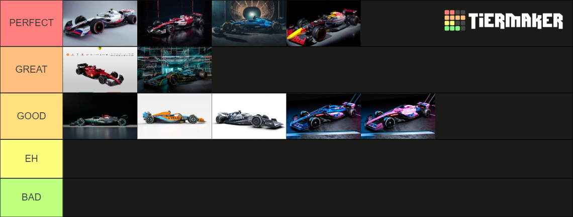F1 2022 Car Livery Tier List (Community Rankings) - TierMaker