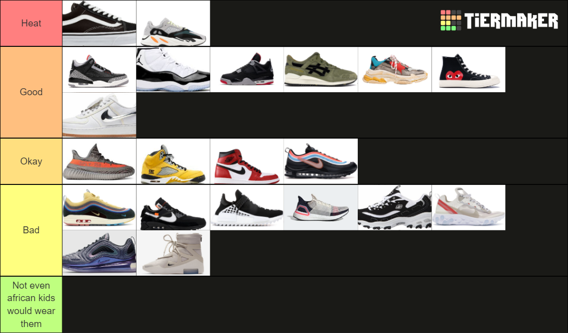 Shoes Tier List (Community Rankings) - TierMaker